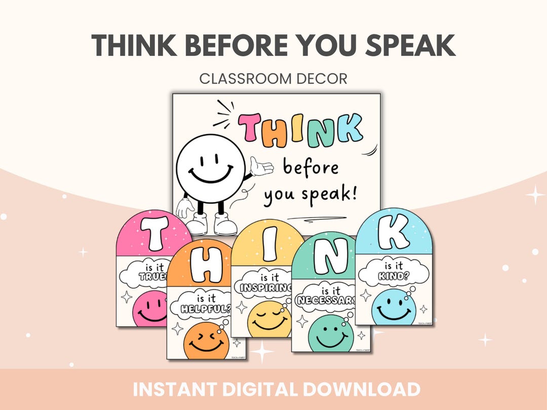 Rainbow Dreams Think Before You Speak Display Kit | Classroom ...