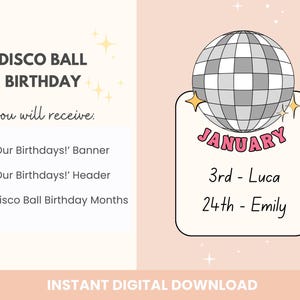 Disco Ball Classroom Birthday Display | Retro Birthday Bulletin Board ...