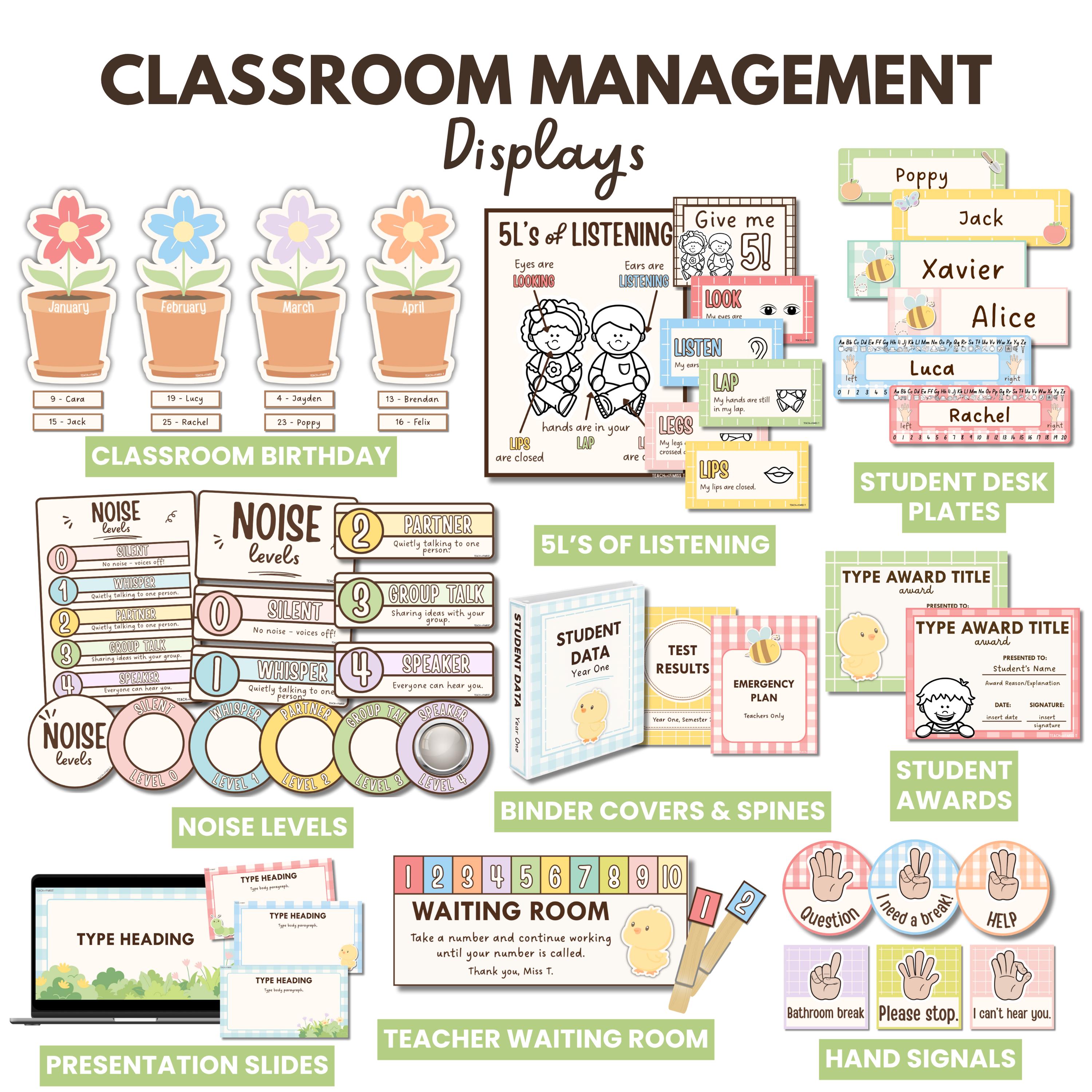 Sweet Spring Classroom Decor Bundle: Pastel Classroom Printables ...