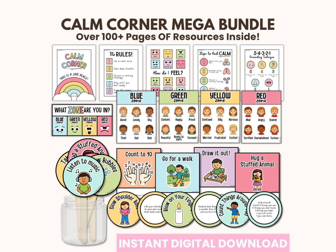 Calming Corner Kit | Calm Down Corner Classroom Bundle | SEL Resources ...