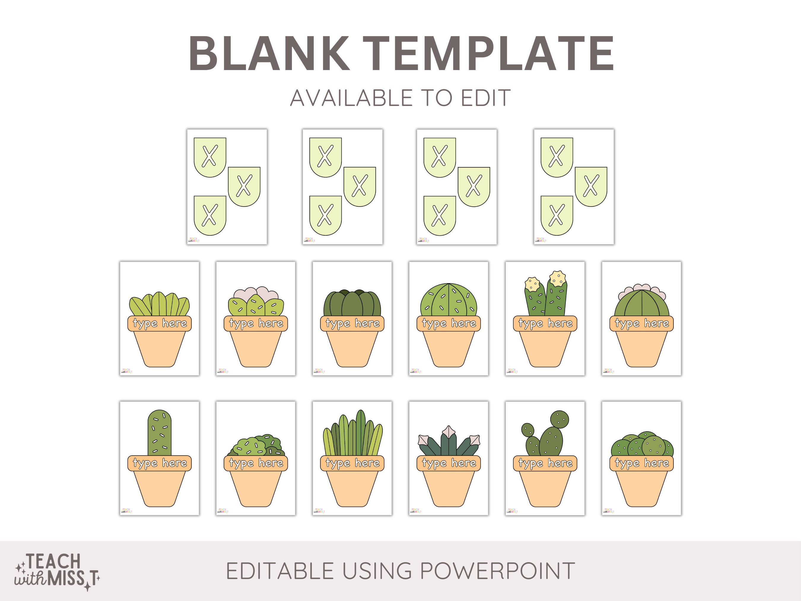 Cactus Classroom Birthday Display Bulletin Board Bundle Succulent ...