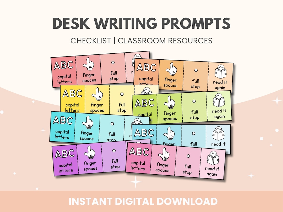 Desk Writing Prompts Checklist: Classroom Resources (digital Download ...