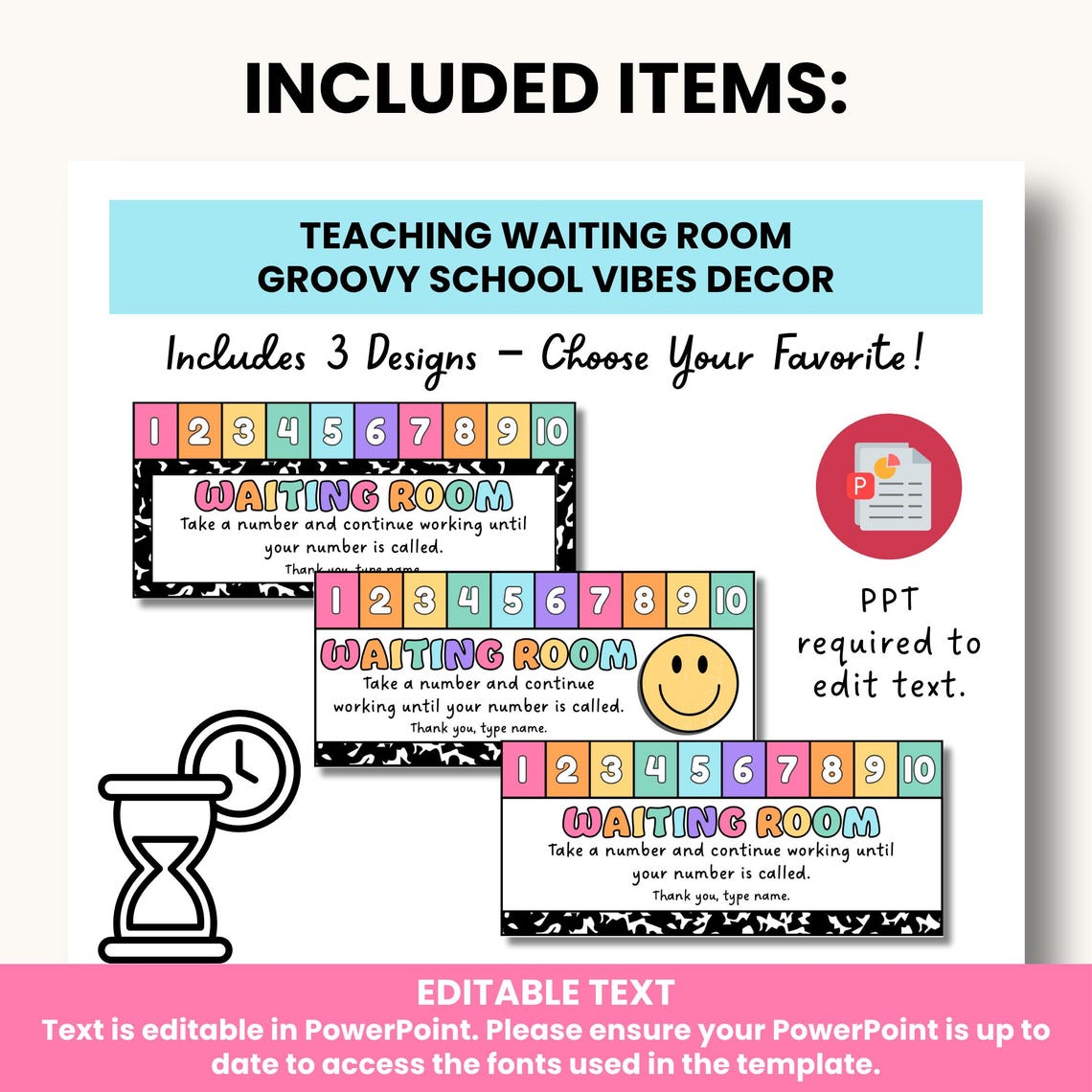 Groovy School Vibes Teacher Waiting Room Editable | Composition Theme ...