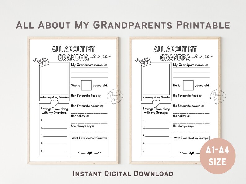 All About My Family Printable Template All About Me Mom Dad | Etsy