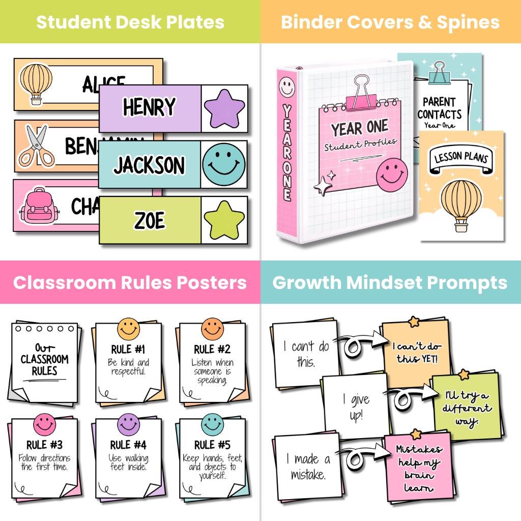 Pastel Dreams Classroom Decor Bundle | Bright Pastel Classroom Decor ...
