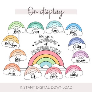Rainbow Classroom Door Display Editable Bundle We Are a Rainbow of ...