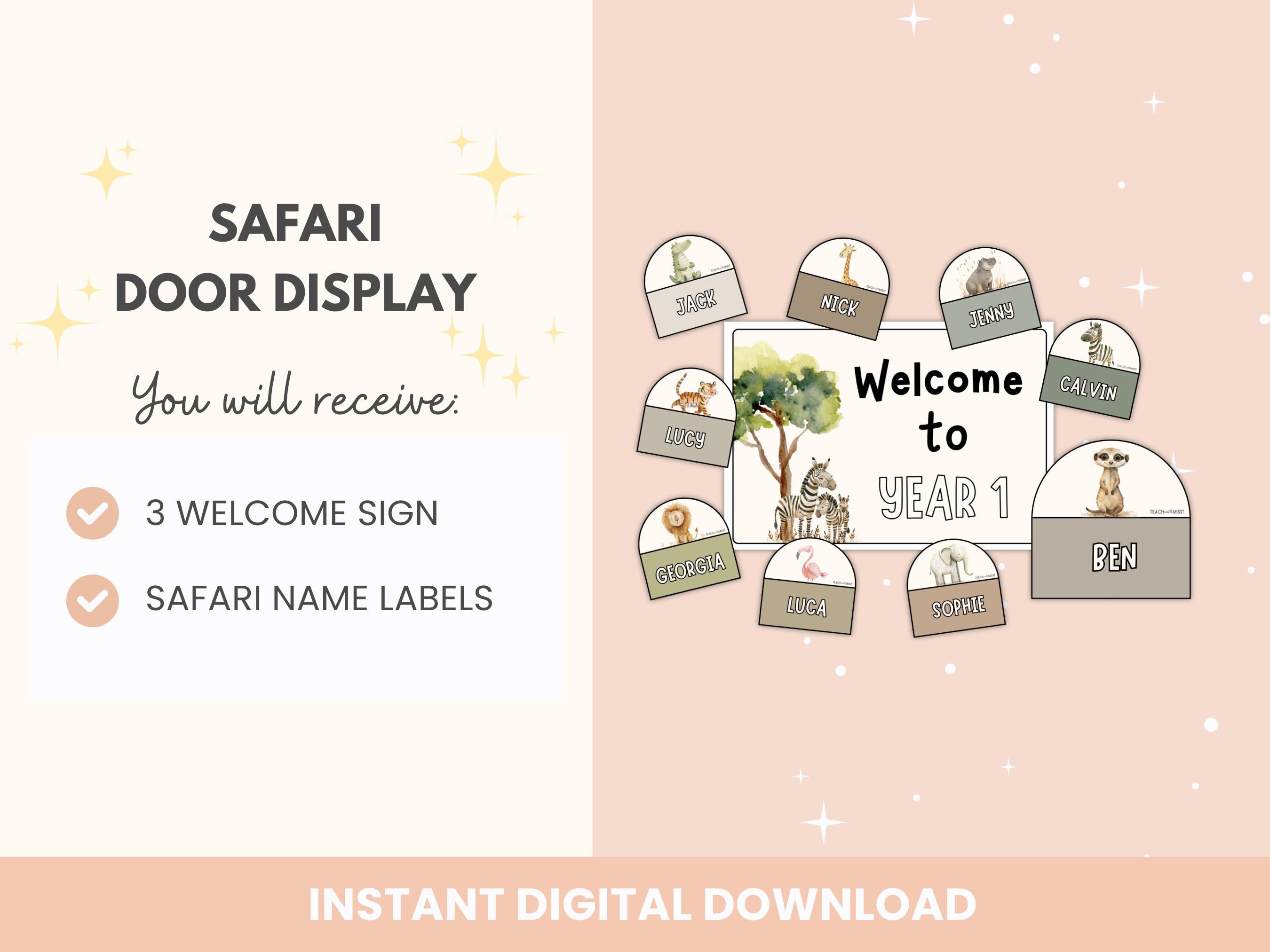 Safari Classroom Door Display | Classroom Welcoming Sign Jungle ...