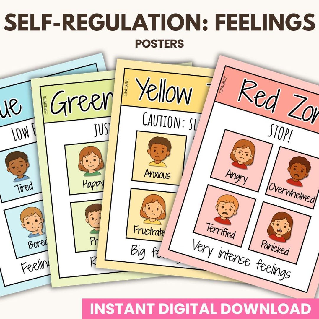 Self-regulation Posters | Emotional Regulation | Feelings Chart | SEL ...
