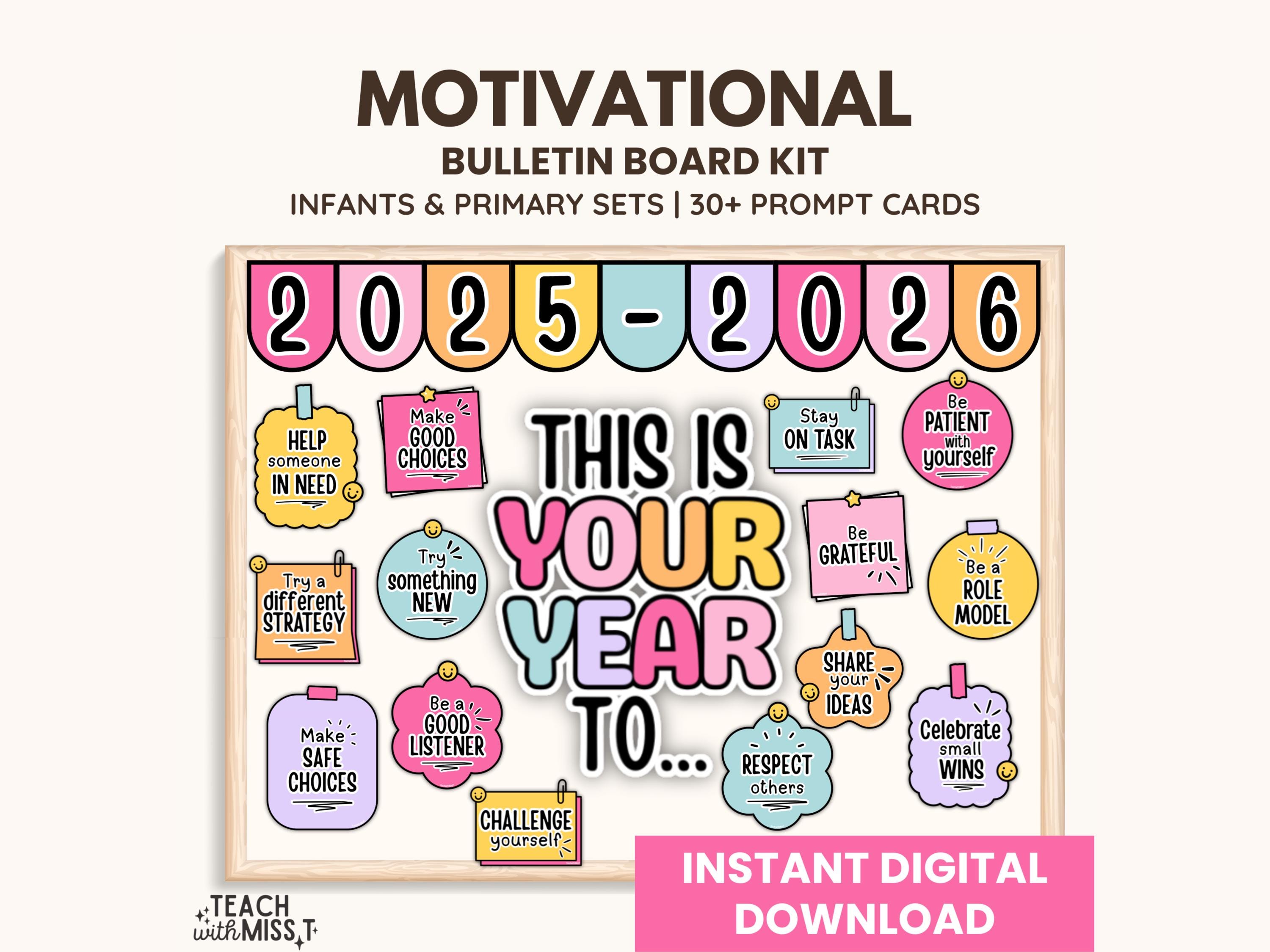 Motivational Bulletin Board Kit: Back to School Printables (digital ...
