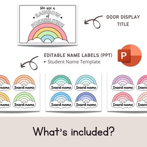 Rainbow Classroom Door Display Editable Bundle We Are a - Etsy