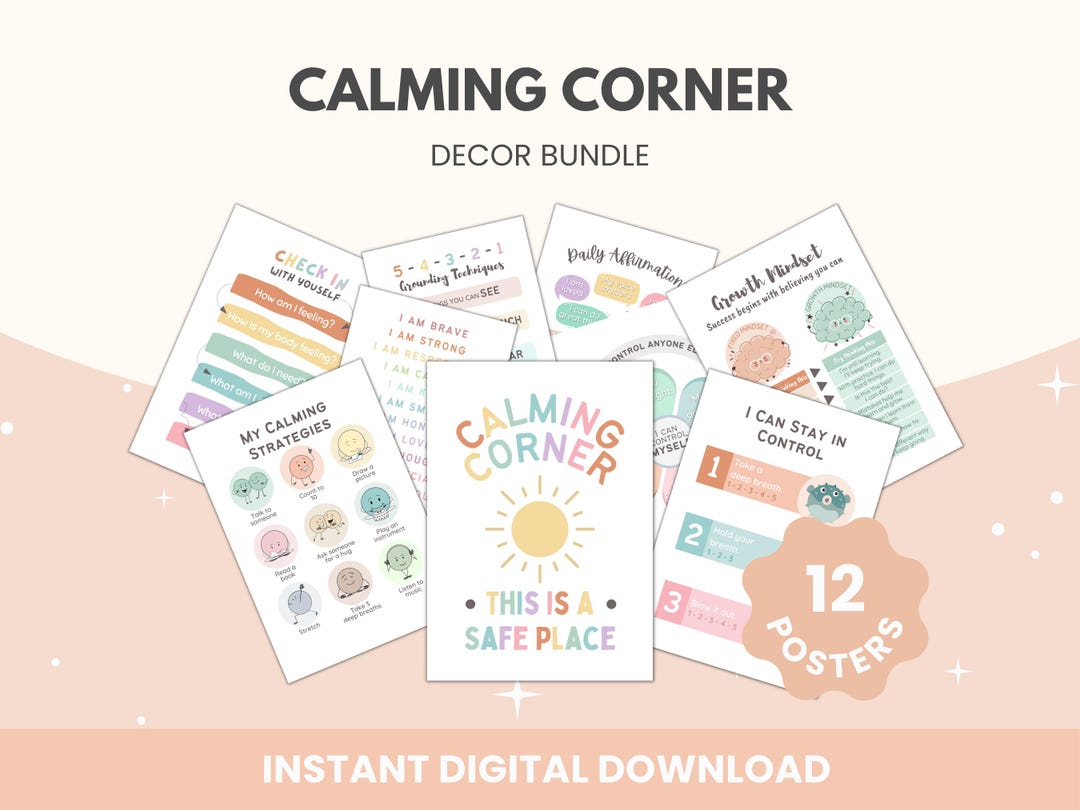 Calming Corner Poster Bundle, Calm Down Kit, Emotion Poster ...
