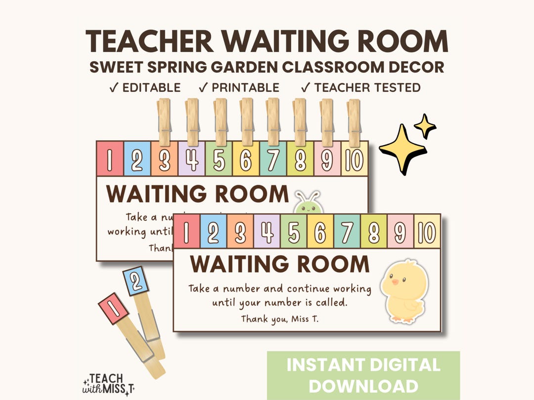 Spring Garden Classroom Decor Set: Teacher Waiting Room (digital ...
