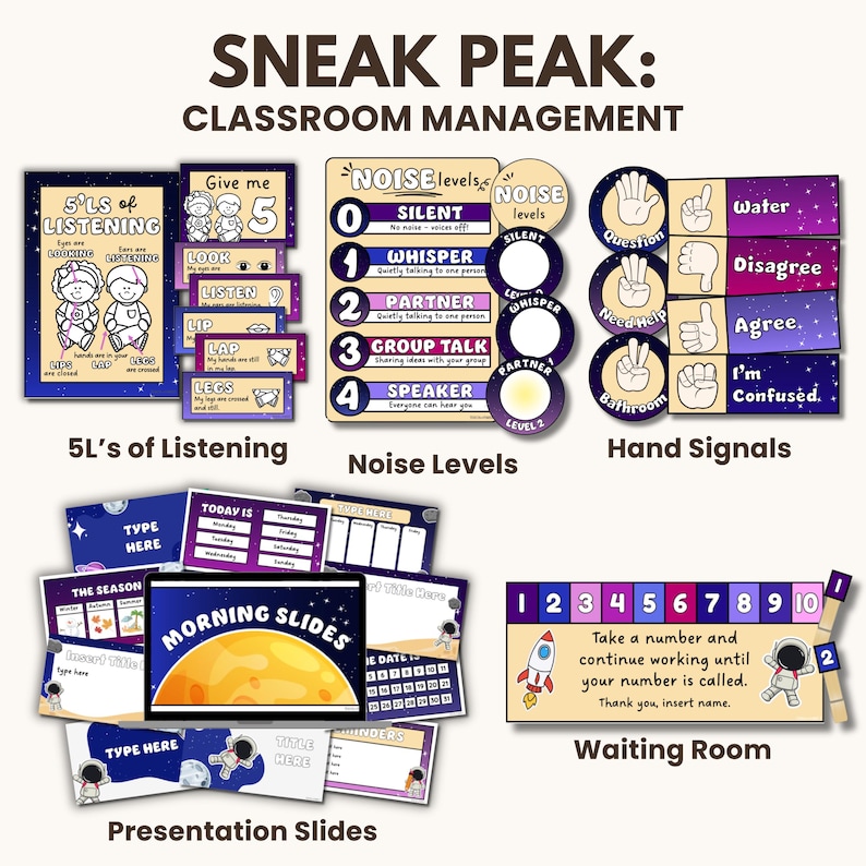 Space Classroom Decor Bundle | Editable Classroom Printables | Complete ...