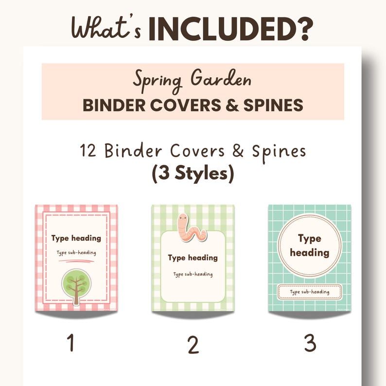 Spring Garden Classroom Decor Set: Binder Covers, Spines (digital ...