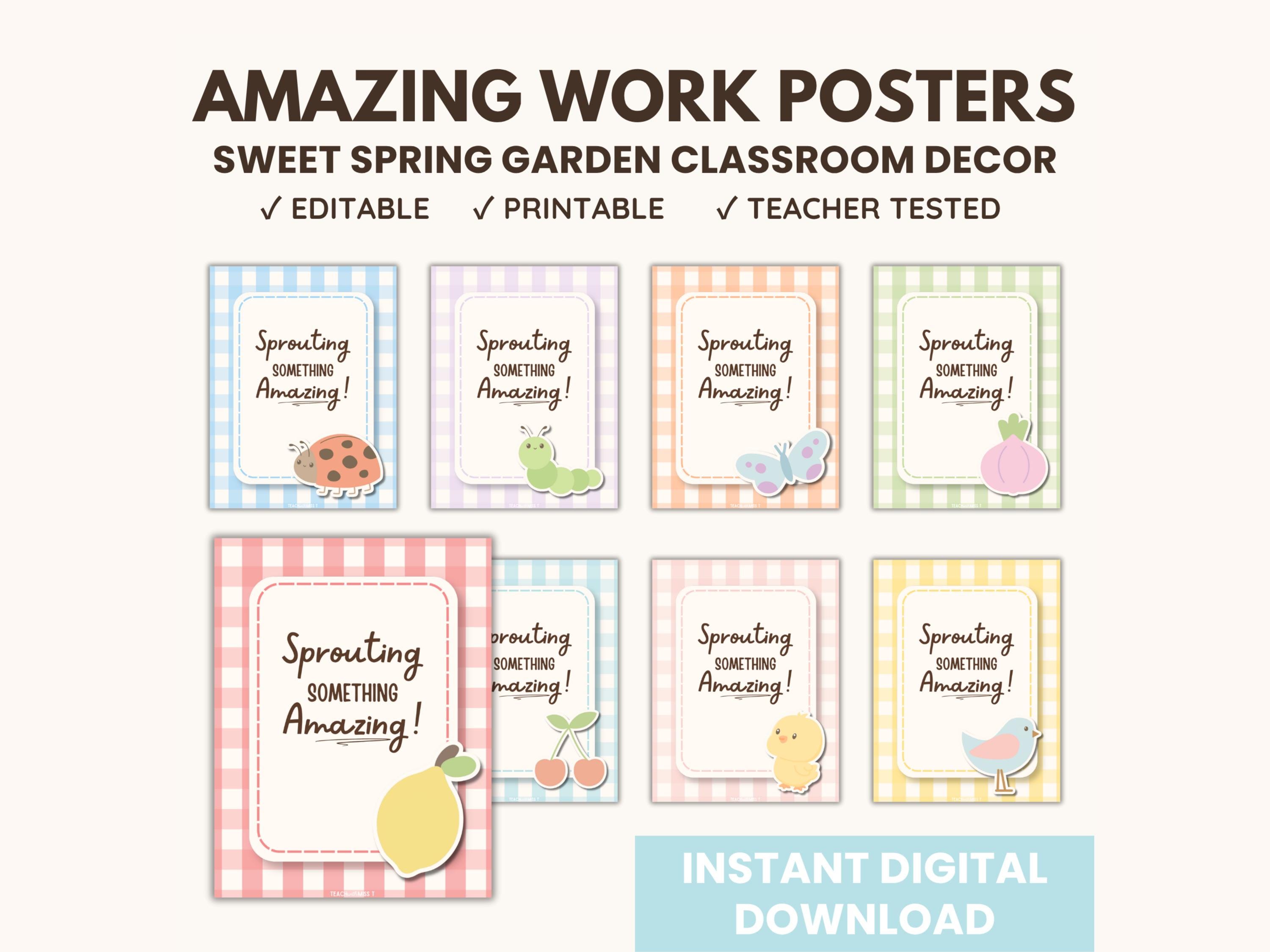 Spring Garden Classroom Posters: Student Work Posters (digital Download ...