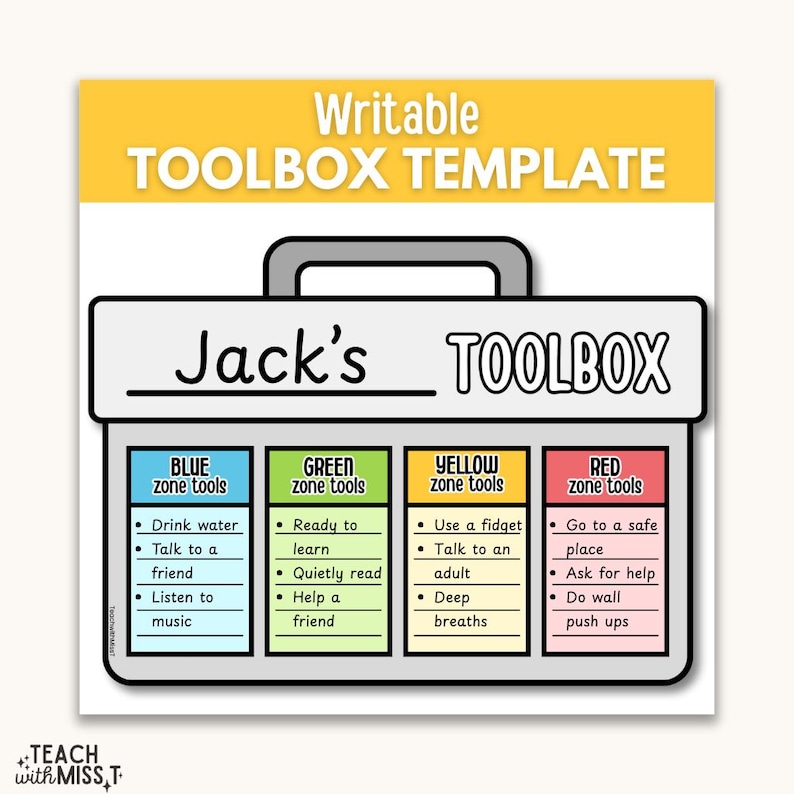 Zones of Regulation Toolbox for Kids - School Counseling Coping Skills ...