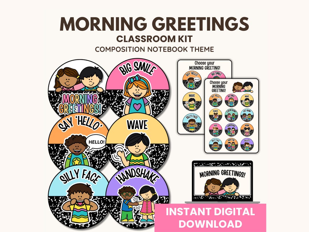 Classroom Morning Greetings Decor: Classroom Visuals (digital Download ...