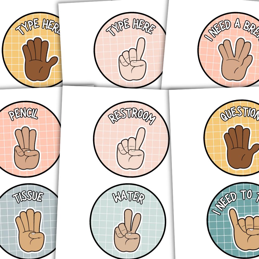 Hand Signals Posters | Classroom Management Visuals | Warm Boho ...