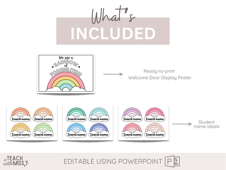 Rainbow Classroom Door Display Editable Bundle We Are a Rainbow of ...