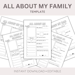 All About My Family Printable Template | All About Me Mom Dad Grandpa ...