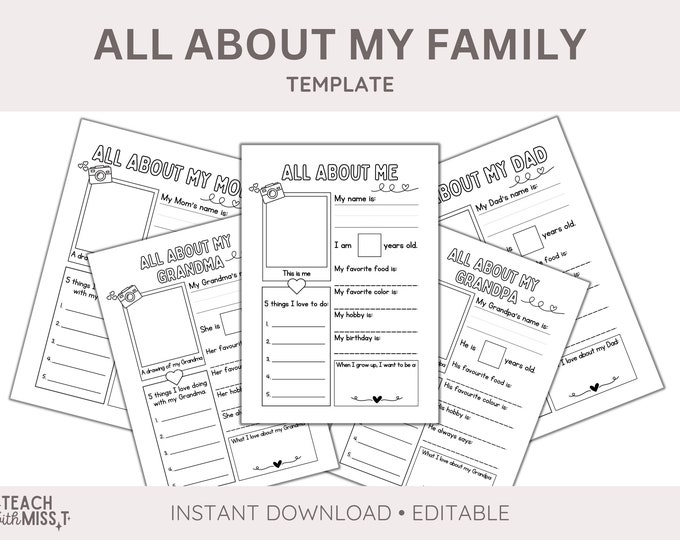 All About My Best Friend Worksheet Editable, My All Friends, About Him ...