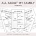 All About My Family Printable: Mom, Dad, Grandparent Fill-in (digital ...