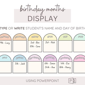 Pastel Rainbow Classroom Birthday Display Bulletin Board Back to School ...