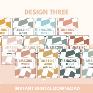 Boho Amazing Work Coming Soon Posters Display | Groovy Classroom Poster ...