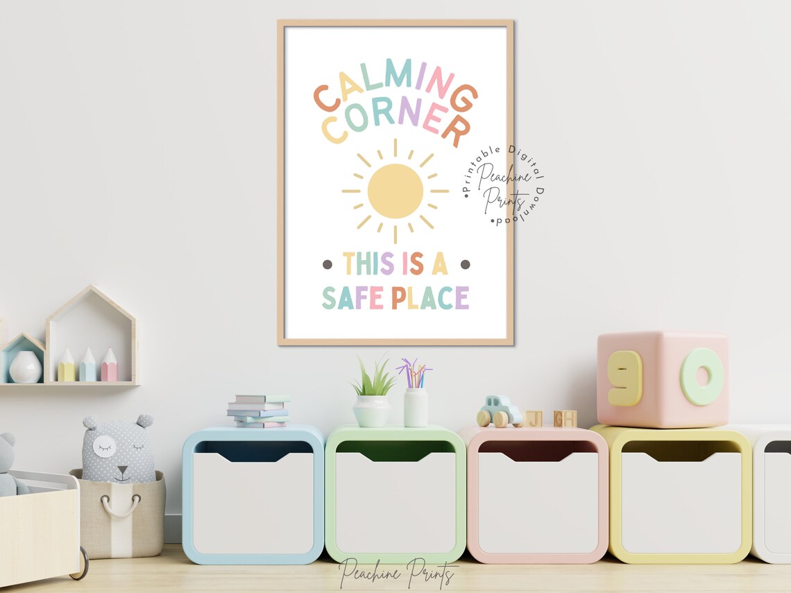 Calm Down Corner Poster Safe Place Print Calming Corner | Etsy