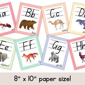 Watercolor Animal Alphabet Posters: Calm Classroom Decor (digital ...