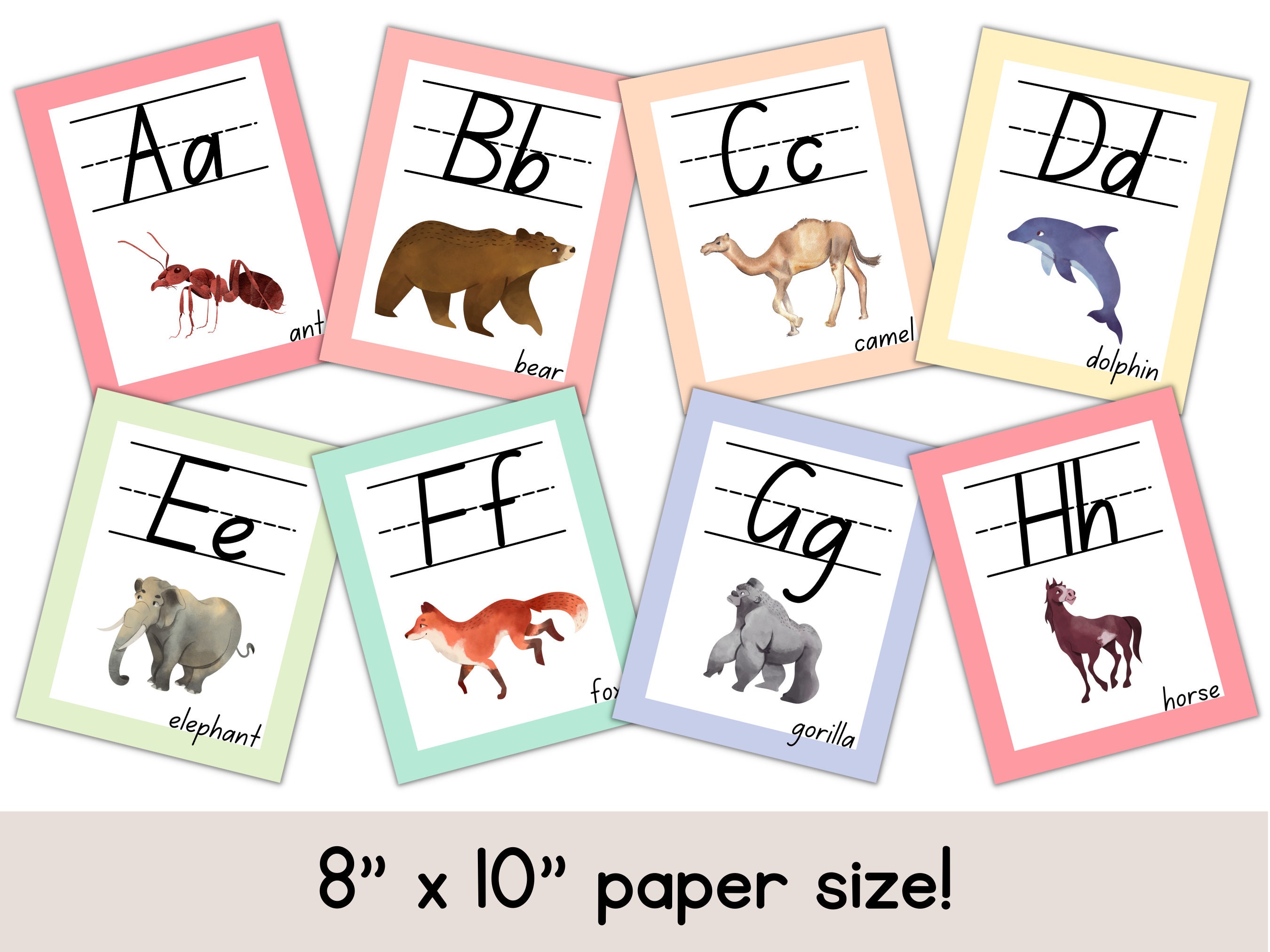 Watercolor Animal Alphabet Posters: Calm Classroom Decor (digital ...