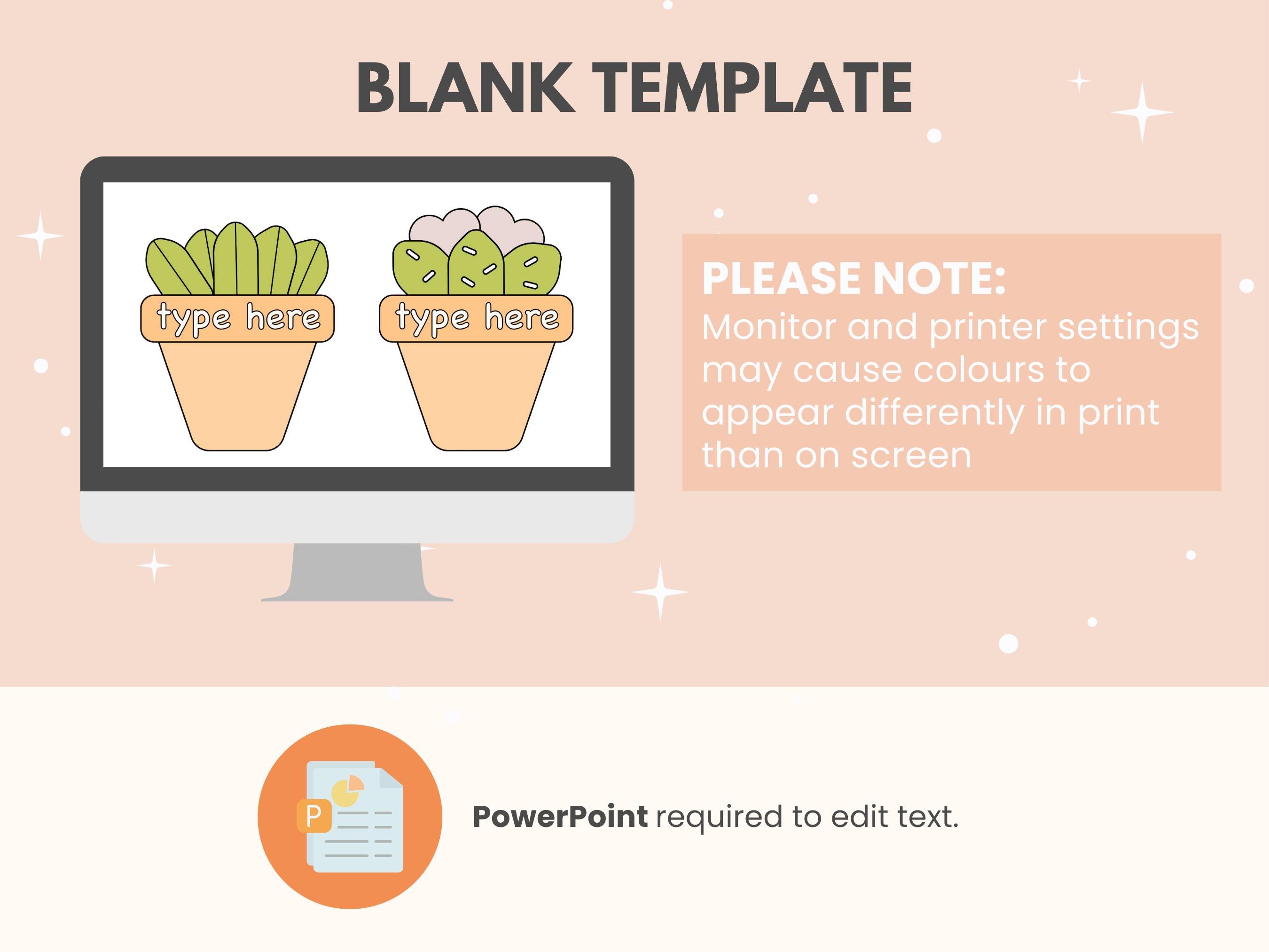 Cactus Classroom Birthday Display: Succulent Plants (digital Download ...