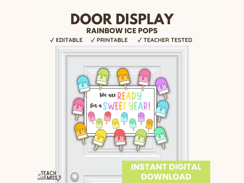 Ice Pop Classroom Door Display: Summer Classroom Decor (digital ...