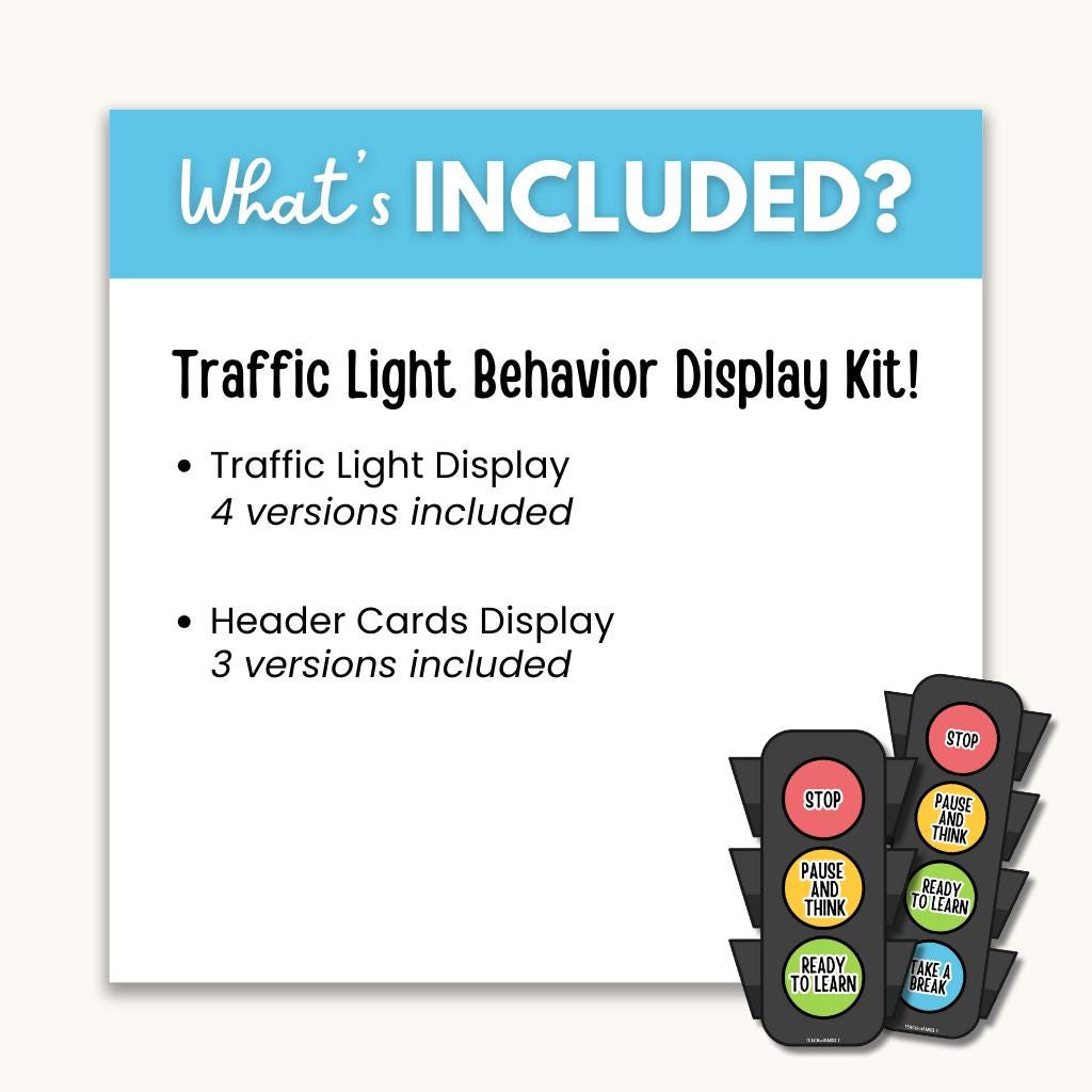 SEL Classroom Traffic Lights: Behavior Management Visuals (digital ...
