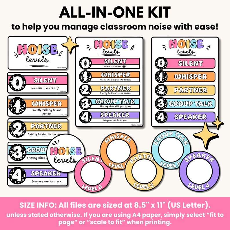 Groovy School Vibes Classroom Noise Levels Chart | Classroom Voice ...