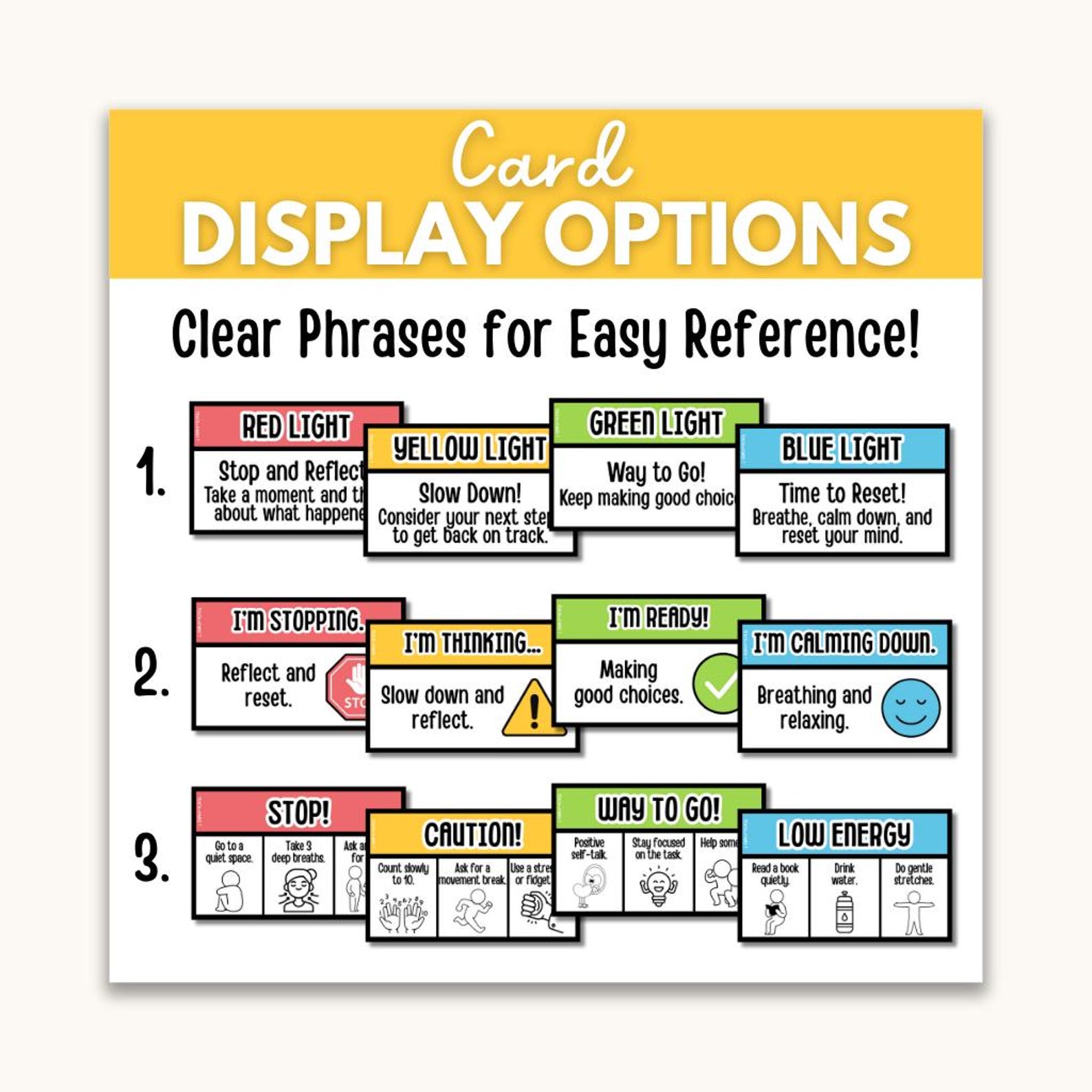 SEL Classroom Traffic Lights: Behavior Management Visuals (digital ...