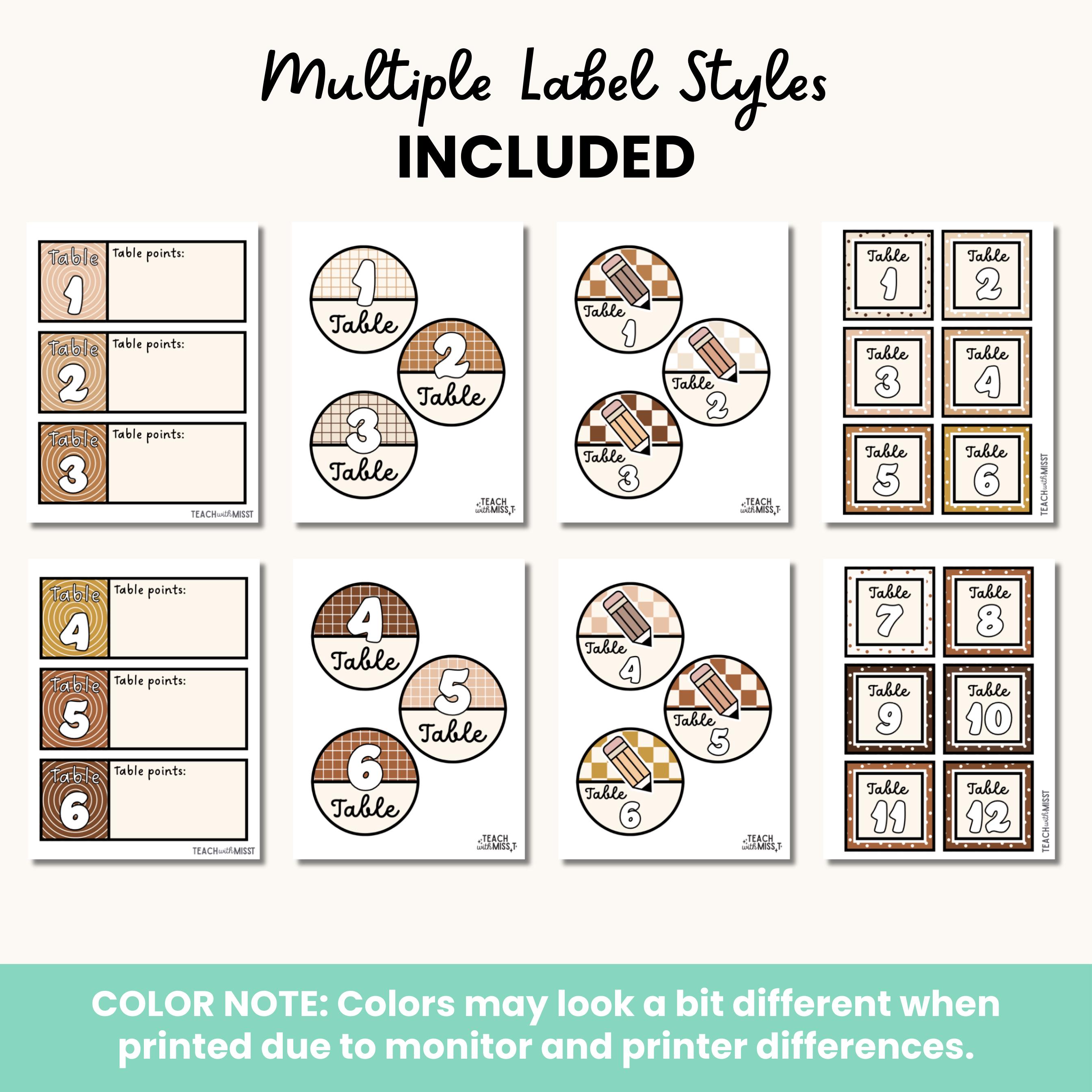 Neutral Classroom Decor Table Numbers & Signs: Editable Templates ...