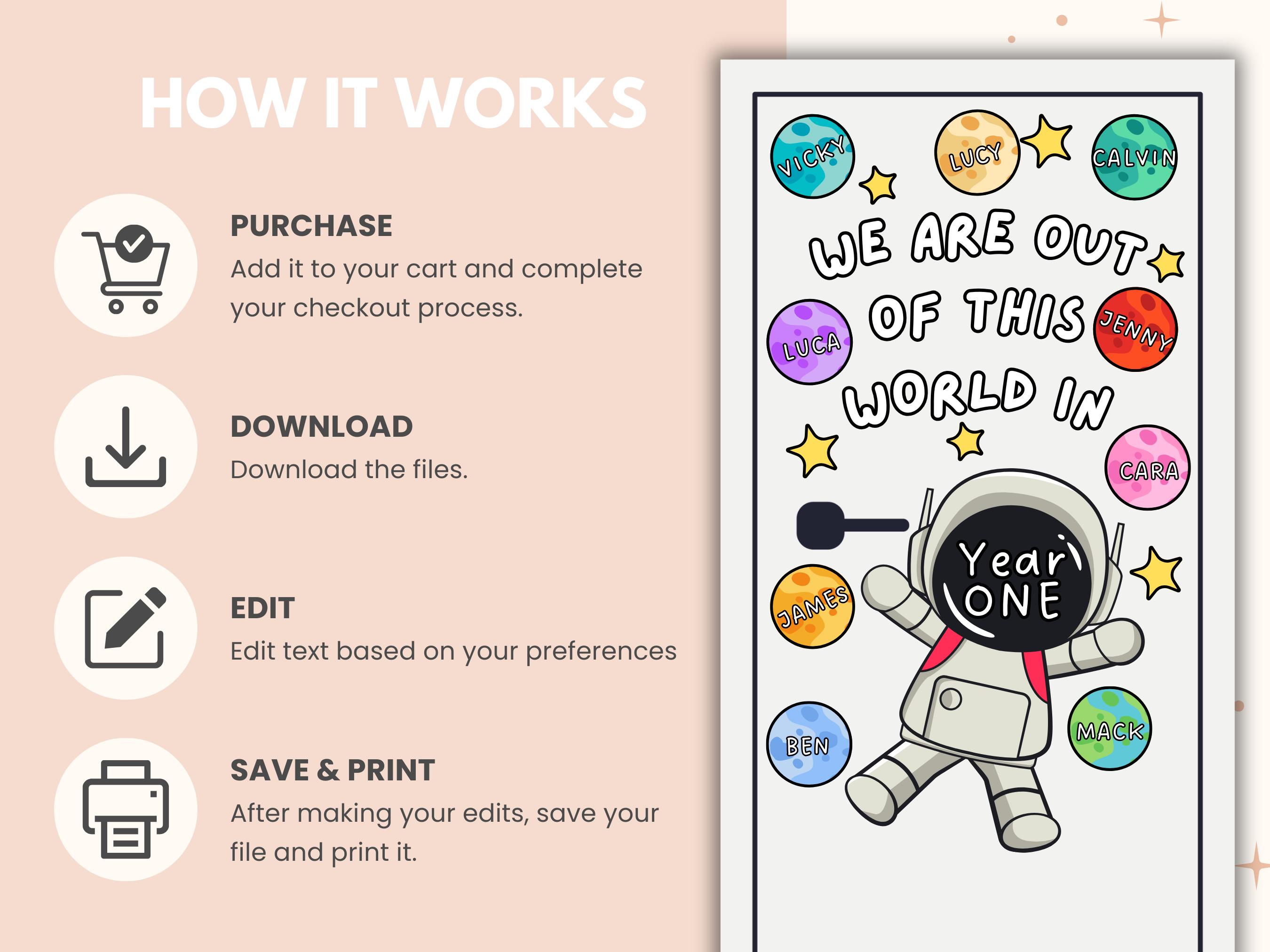 Space Classroom Door Display: 'out of This World' Theme (digital ...