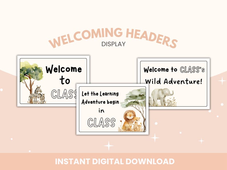 Safari Classroom Door Display: Classroom Welcome Sign (digital Download ...