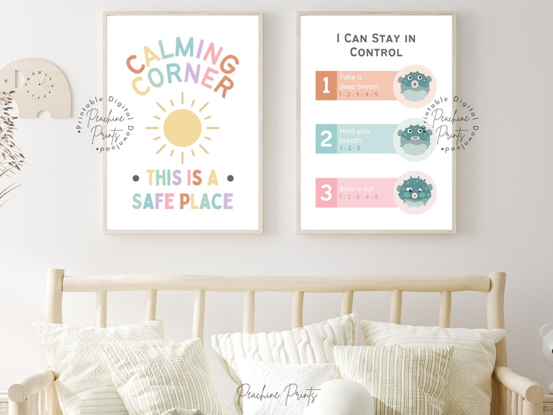 Calm Down Corner Poster Safe Place Print Calming Corner | Etsy
