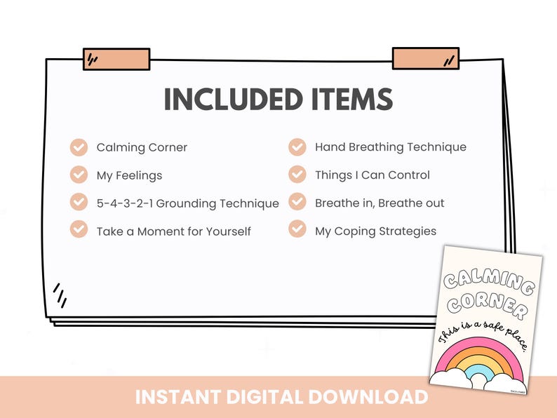 Rainbow Calming Corner Posters: Bright Classroom Decor (digital ...