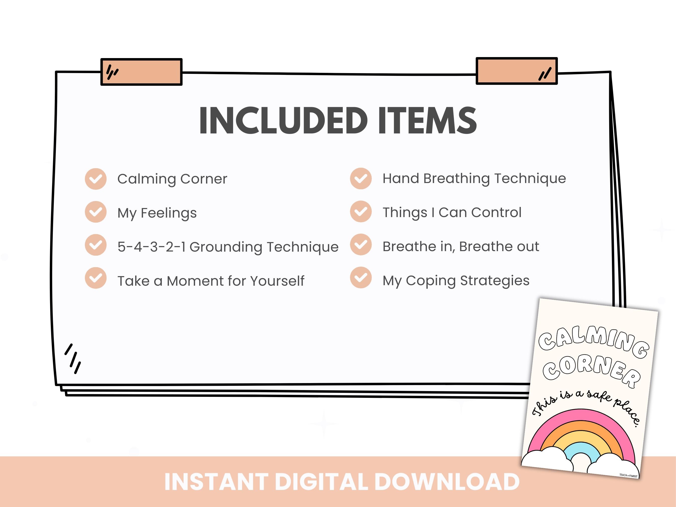 Rainbow Calming Corner Posters: Bright Classroom Decor (digital ...