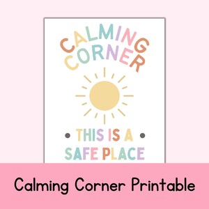 Calm Down Corner Poster Safe Place Print Calming Corner - Etsy