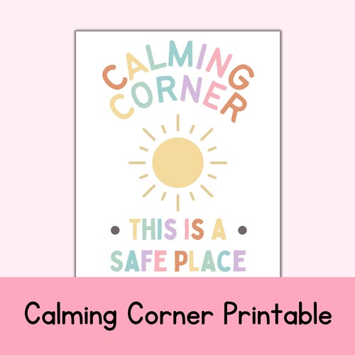 Calm Down Corner Poster Safe Place Print Calming Corner - Etsy