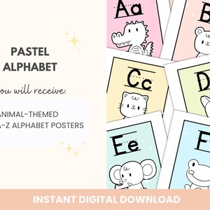 Pastel Animals Alphabet Posters for Classroom Displays | Alphabet ...