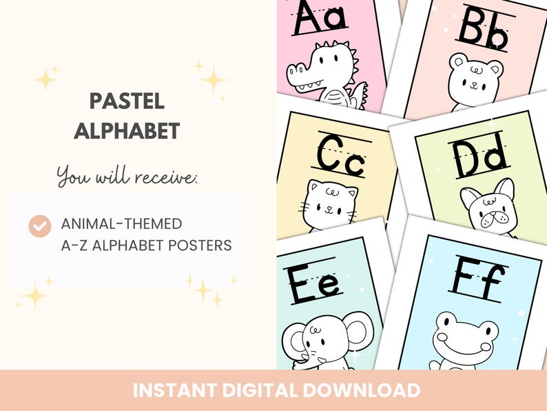 Pastel Animals Alphabet Posters for Classroom Displays | Alphabet ...