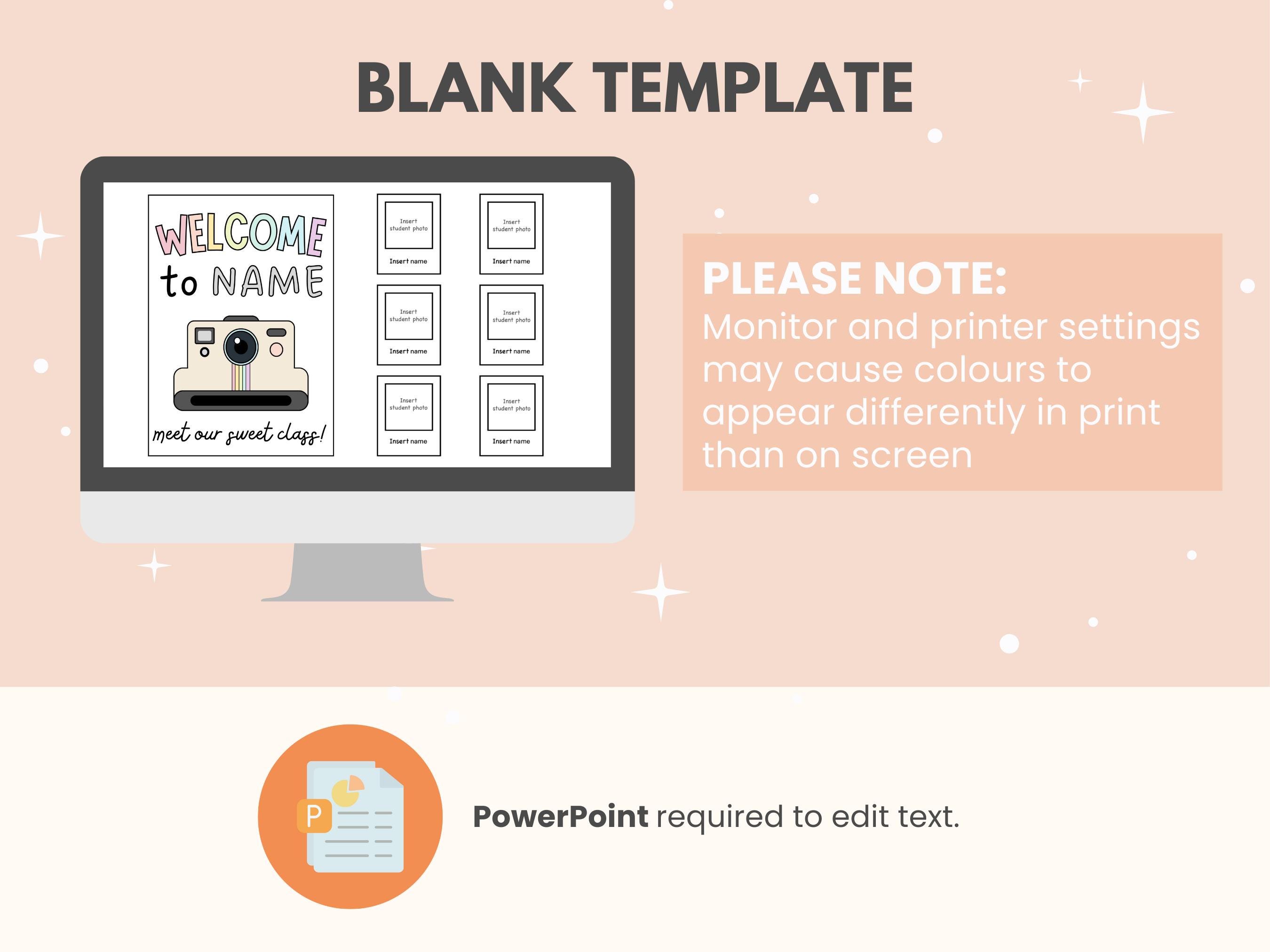 Polaroid Camera Classroom Door Display: Back to School Decor (digital ...