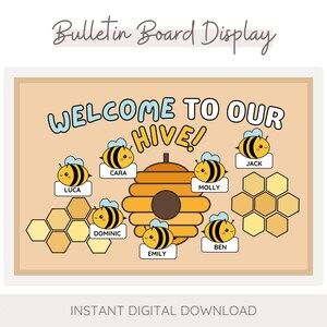 Welcome to Our Hive Classroom Display Bee Back to School Bulletin Board ...