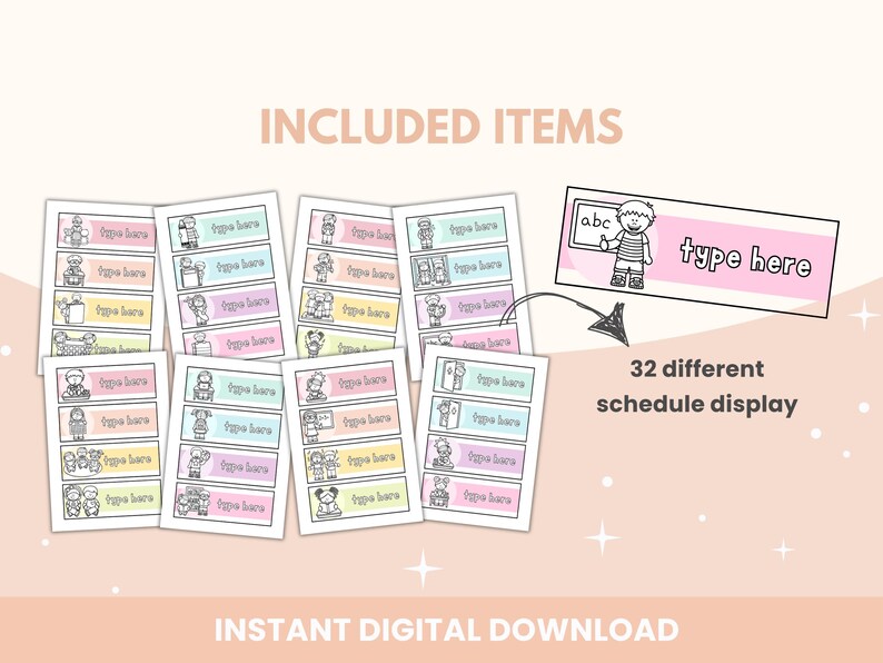 Pastel Rainbow Classroom Schedule Display | Editable Classroom ...