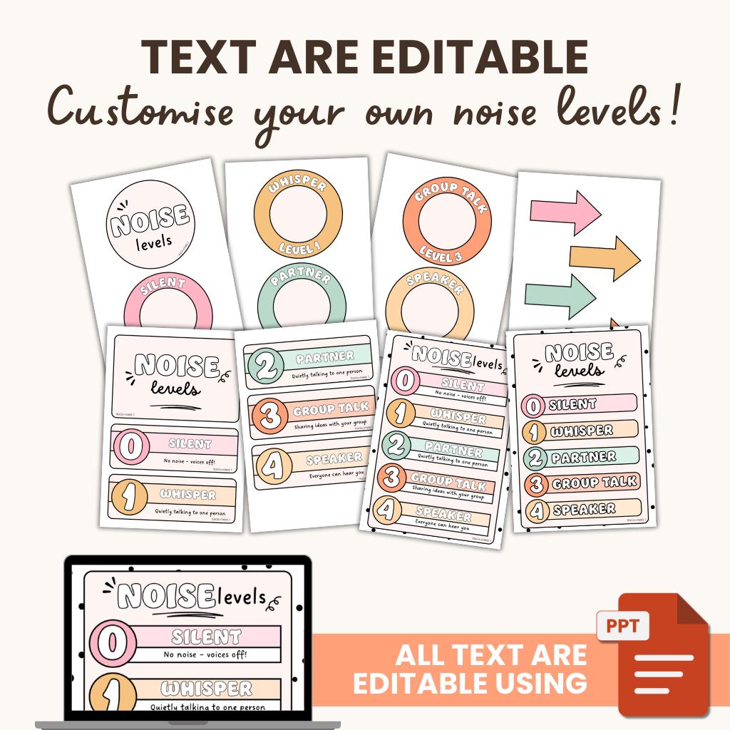 Boho Classroom Noise Level Chart: Classroom Management (digital ...